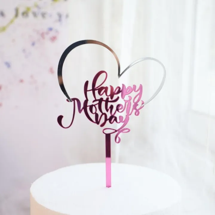 Favor happy mothers day cake topper Elegant Party Pink happy birthday ...