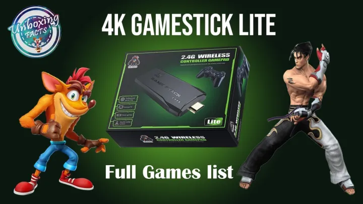 Video Game Stick Lite 4K Console 64G Built-in 20000 Games Retro ...