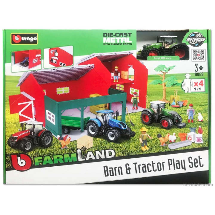 Bburago Farm Land Barn & Tractor Play Set | Daraz.pk