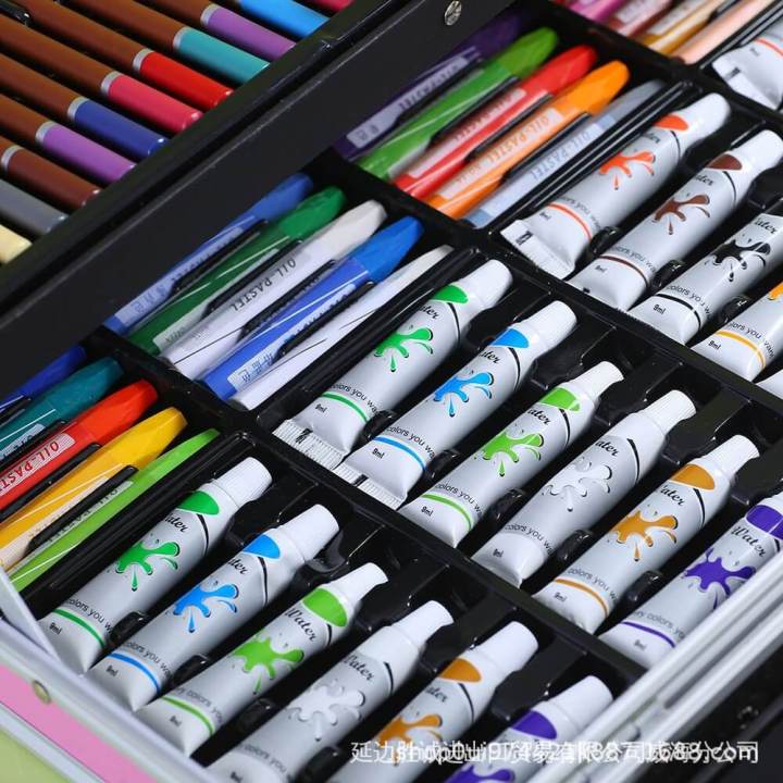 Unicorn-Themed Premium Kids Art Set 145 Pcs with Watercolor & Pencils ...