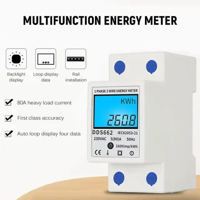 Digital energy meter Digital display show voltage, Ampair ,watt | Daraz.pk