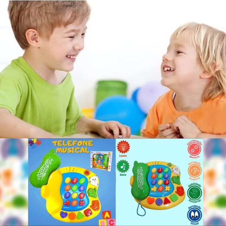 Musical Baby Toy Phone for Kids with Light and Sound, Animal Phone ...