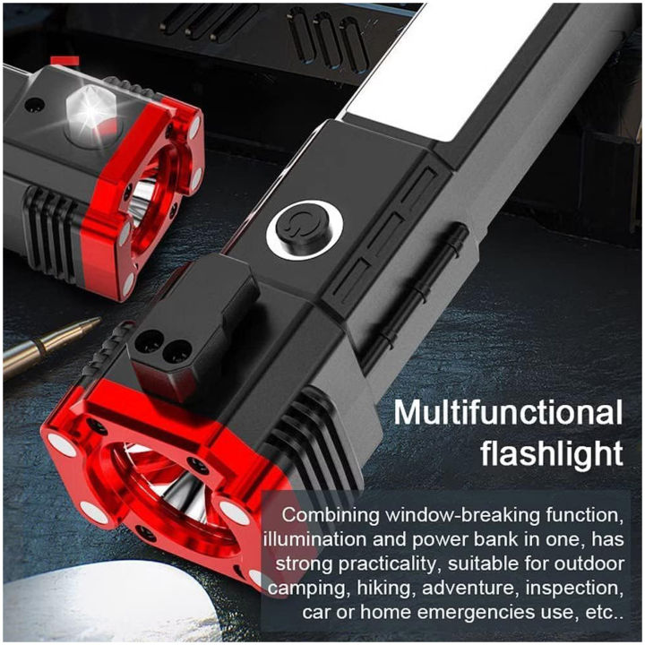 Rechargeable Torch Flashlight - Long Distance Beam Range, Car Emergency ...