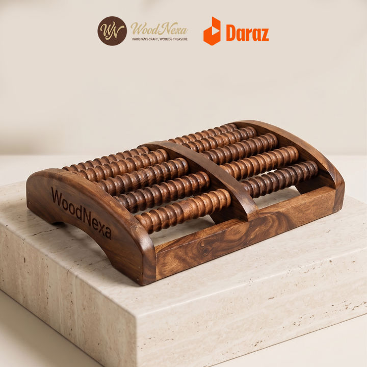 WoodNexa Premium Sheesham Wooden Foot Massager - Acupressure Roller for ...