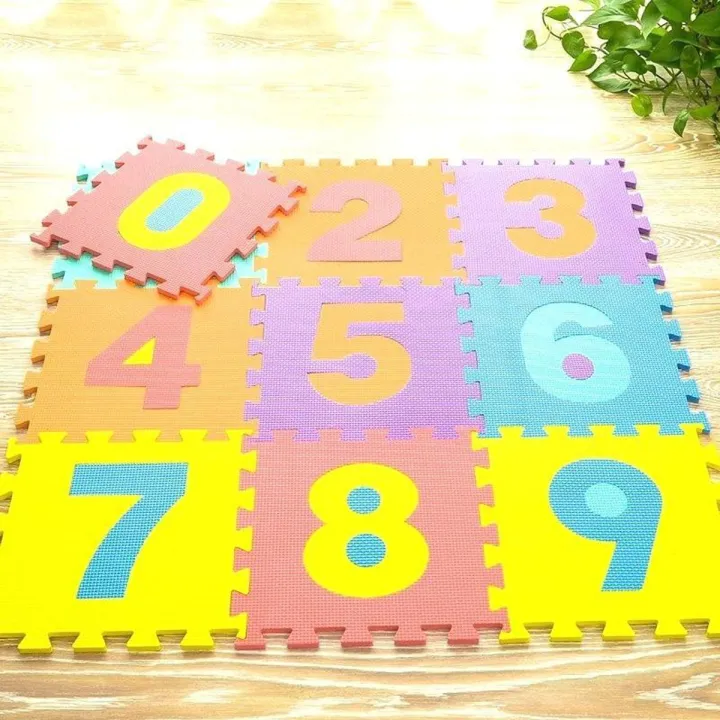 Number 0 to 9 Puzzle Foam Floor Mat for kids 10 Pcs 30cm x 30cm | Daraz.pk