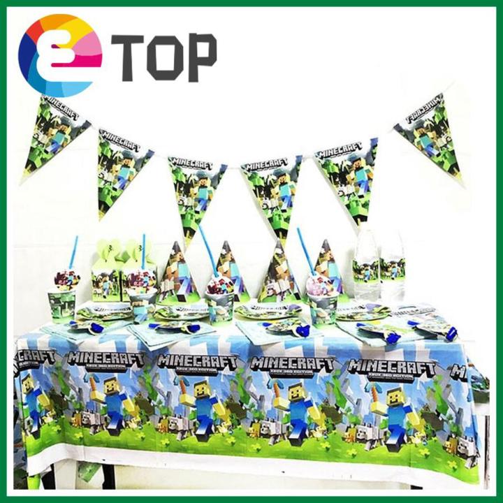 【ETOP】 Game Minecraft Theme Disposable Tableware Cartoon Paper Cup ...