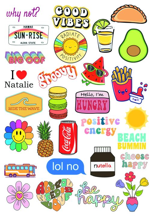 Premium Aesthetic Art Stickers Pack of 29 Decals for Laptop, Mobile ...