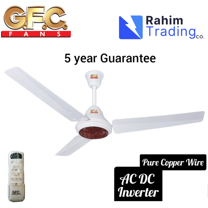 . GFC Fan Ceiling 56 Inch Ravi plus Model AC DC Inverter Remote Control ...