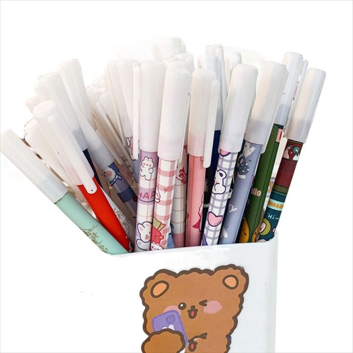 Kawaii School Supplies Washable Handle Cartoons Press Pen 0.5mm ...