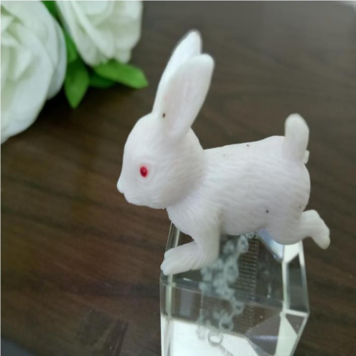 rubber rabbit, rabbit white , artificial rabbit, toy 2.5 inches rabbit ...