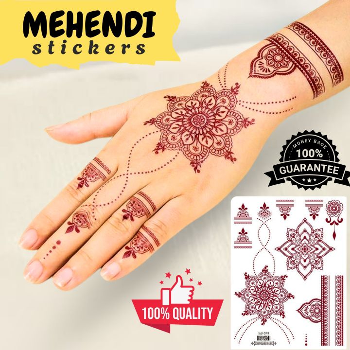 Mehandi sticker, best Arabic mehndi sticker , Mehendi stencils, mehndi ...