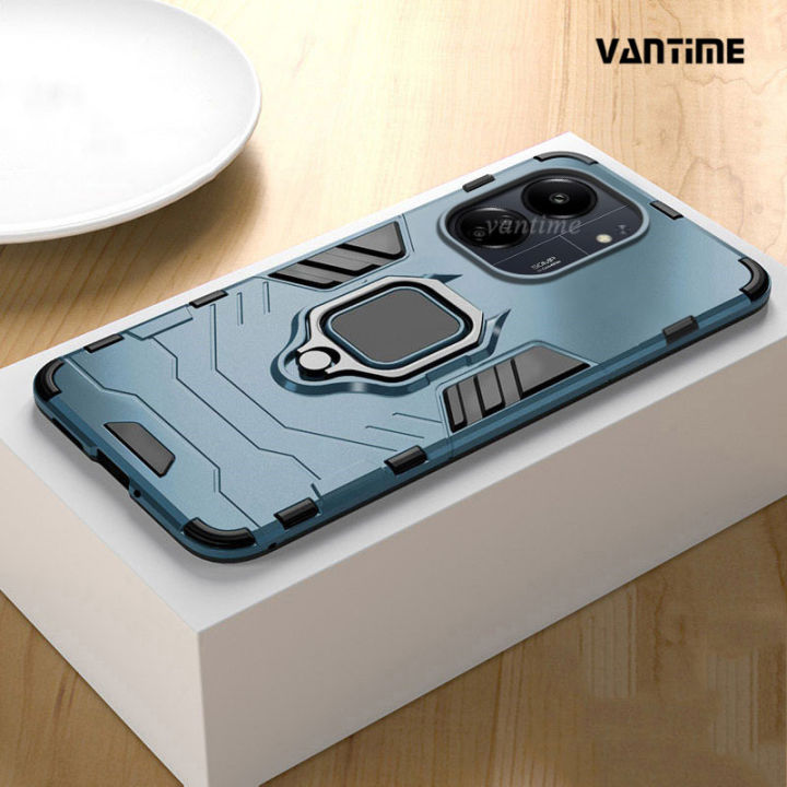 Vantime for Xiaomi Redmi 13C / POCO C65 Case Hard Shockproof Stand Holder Cover | Daraz.pk
