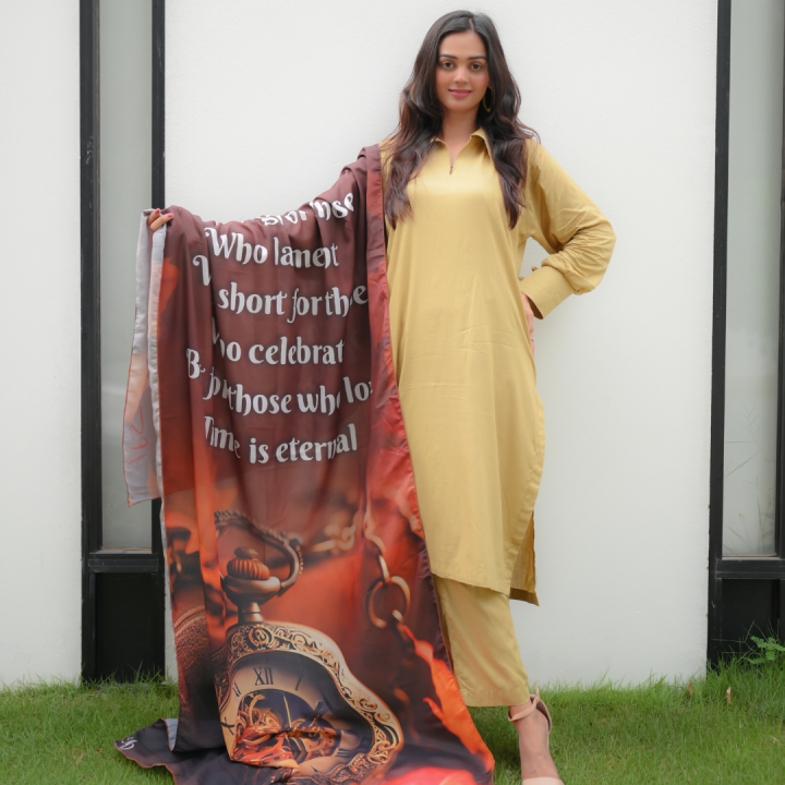 Digital Printed Swiss Lawn Calligraphy Dupatta | Daraz.pk