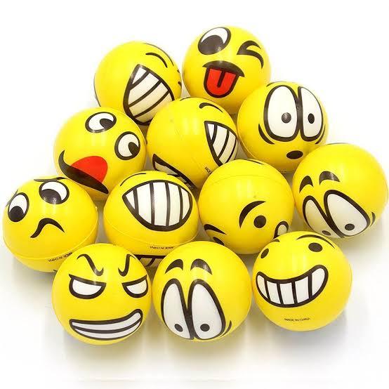 3Pc Cute Funny Yellow Emoji Smile Ball Happy Smiley Stress Reducing ...