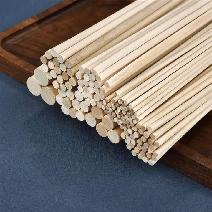 Round Wooden Stick 300mm Long DIY Wood Handmade 3/4/6/8/10/12/14mm ...