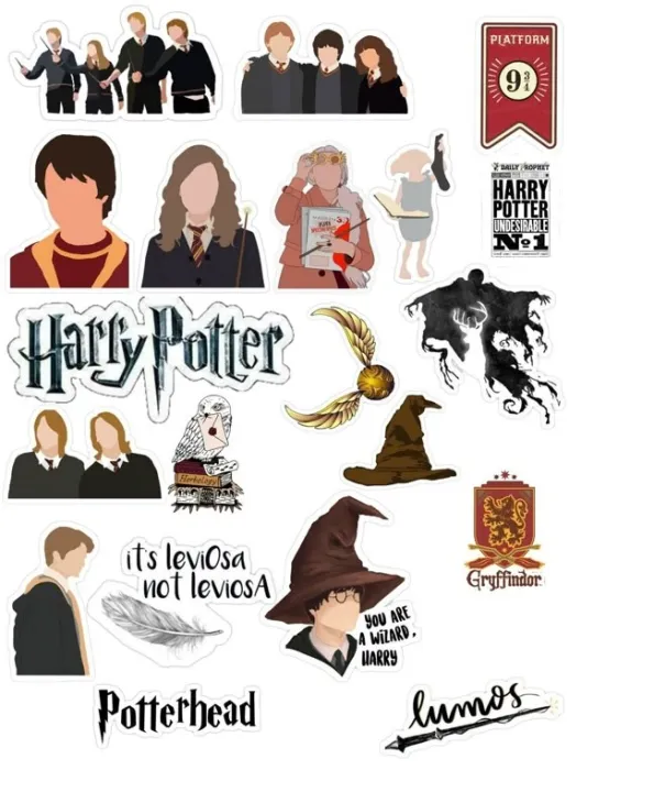 Harry Potter Inspired Sticker Minimalist Hogwarts Characters & Quotes ...