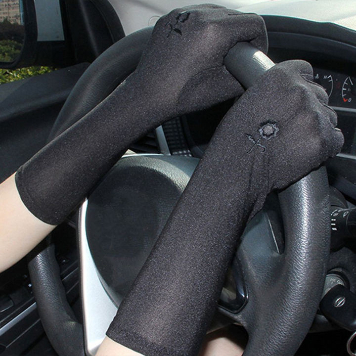 Summer Thin Elastic Anti-UV Driving Gloves for Women, Men, and Girls ...