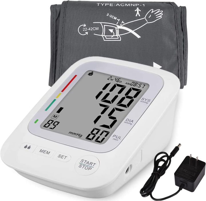 Digital Blood Pressure Monitor – Upper Arm BP Machine (22–42cm Cuff ...