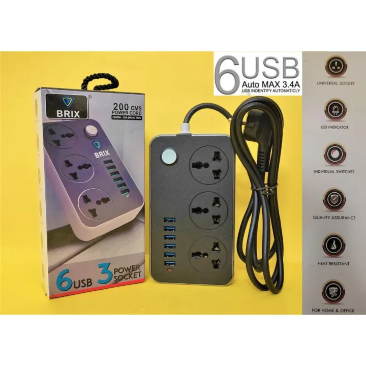 Original Smart Extension Cord Wire Board Multi Socket Lead Universal ...