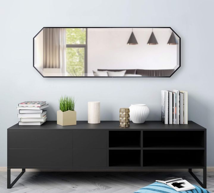Golden elongated mirror big size dressing mirrors for home and office ...