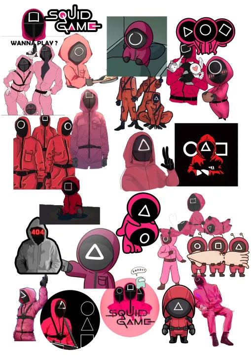 Pack of 25- Squid Games Movie Stickers for Laptop and Mobile - 2 to 2 ...