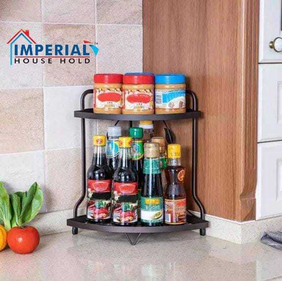 2 and 3 Layer Kitchen and Bathroom Multipurpse Corner Metal Rack ...