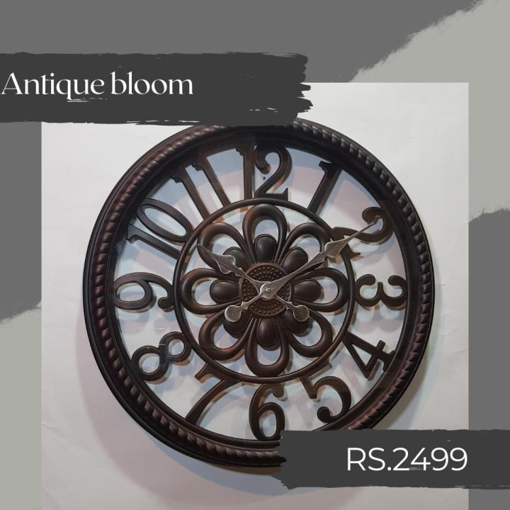 ANTIQUE large wall clock 19 inch silent movement for living room home ...