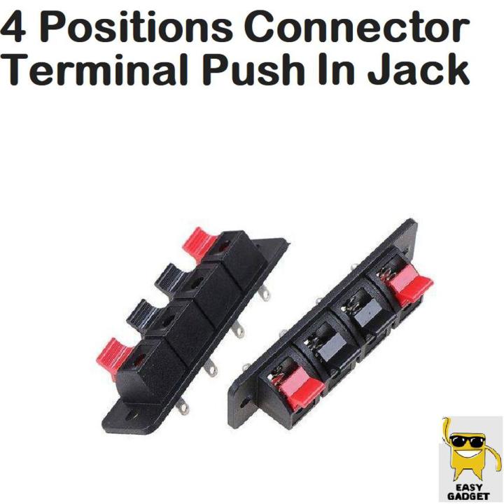 4 Positions Connector Terminal Push In Jack Spring Load Audio Speaker ...