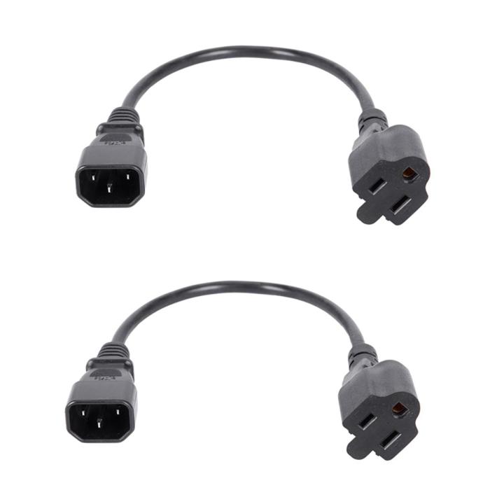 2X 1Ft IEC 320 C14 Male Plug to NEMA 5-15R 3 Prong Female PC Adapter ... 2X 1Ft IEC 320 C14 Male Plug to NEMA 5-15R 3 Prong Female PC Adapter ...