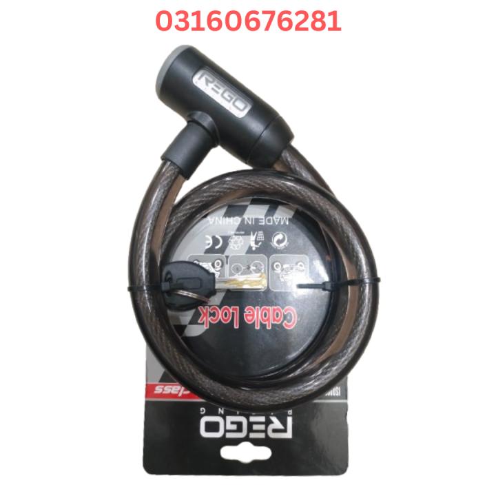 Motorcycle/Bike Wire Lock Heavy Duty For Safety with Computerized Keys ...