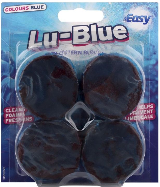Pack of 4 - LU BLUE Anti Scaling Toilet Cleaner & Stain Remover Block ...