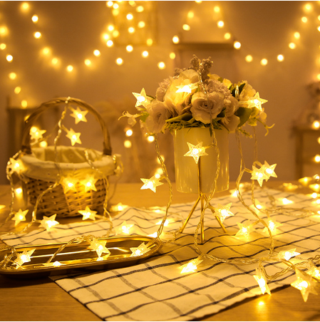 1.5/6M LED Five-pointed Star Gypsophila Night Light String Twinkle ...