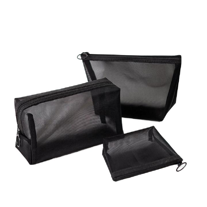 Portable Mesh Cosmetic Wash Bag Zipper Travel Toiletry Storage Pouch ...