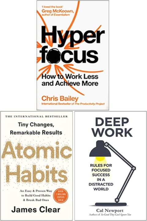 Hyperfocus,Atomic Habits,Deep Work 3 Books Collection Set | Daraz.pk