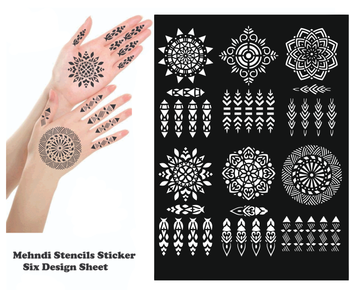 Mehandi stickers ,Mehendi Stickers for Girls,Women and Kids, Henna ...