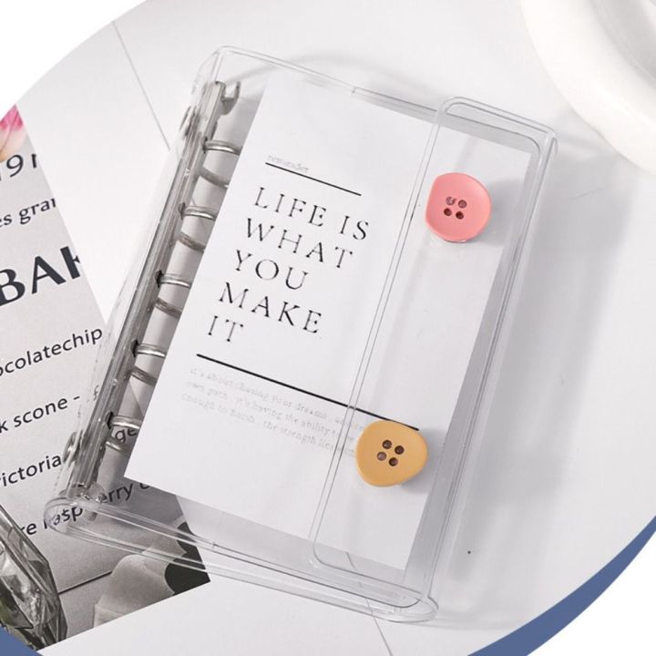 Portable Transparent M5 binder 5-hole double-buckle Loose leaf notebook ...