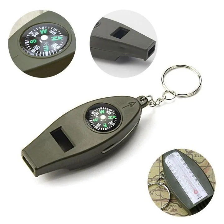 Portable Keychain 4 in Emergency Whistle Compass Multifunction Survival ...