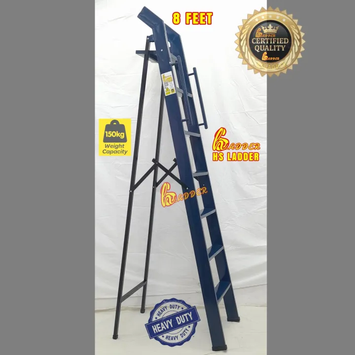 Iron Ladder 8 Feet Heavy Duty Step Ladder Handle and Plateform Attach ...