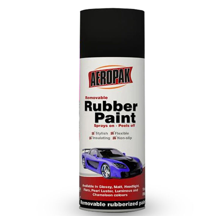 AeroPak Rubber Paint Matt Effect Black (Matt Black) Imported 500ML ...