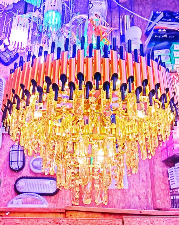 fancy crystal fanoos 600 mm golden crystal best design use for home ...