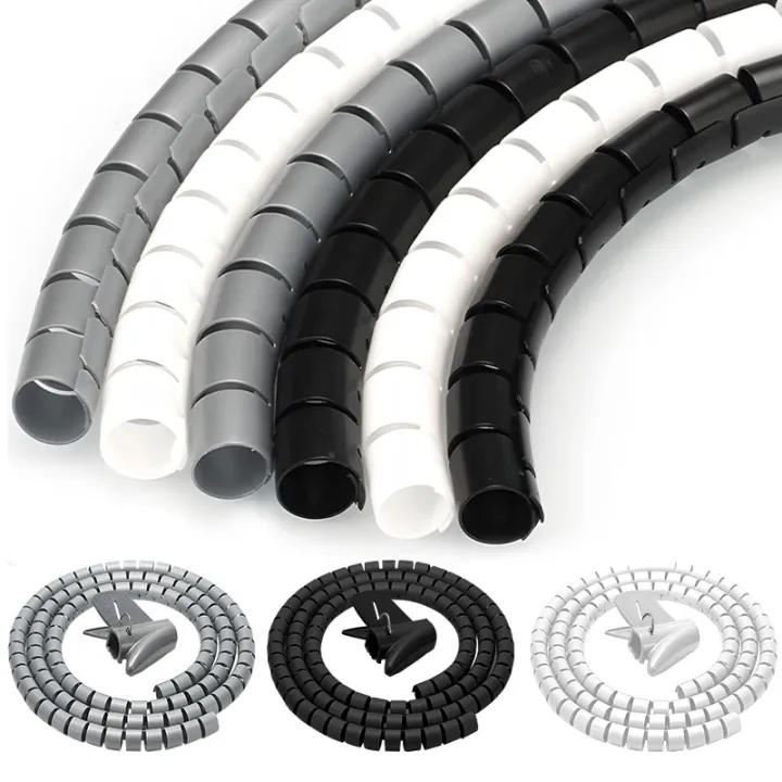 2M 8/10/16mm Flexible Spiral Cable Wire Protector Computer Cord ...