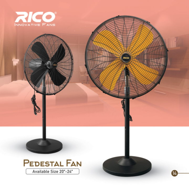 Rico Innovative Pedestal Fan - Deluxe HD model 24" - 100% copper ...