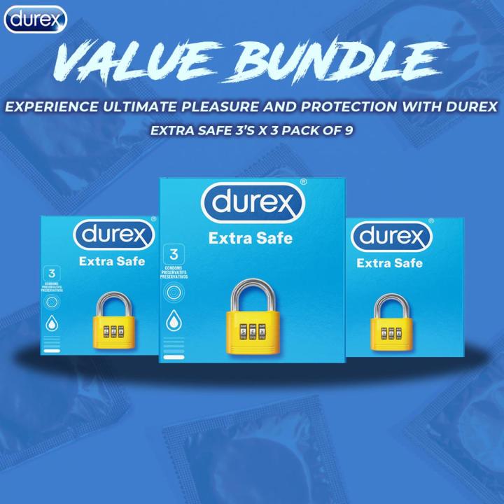 Durex Pack of 3 - Durex Condoms Extra Safe Extra Thick Safety Condoms 3s x 3 | Daraz.pk