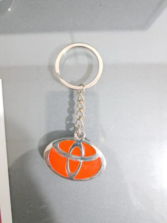 TOYOTA Red Silver Car Logo Key chain key ring stainless | Daraz.pk