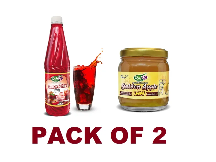 Q&N Flavors Jam e Sehat Red Syrup Lal Sharbat 770ml with Golden Apple ...