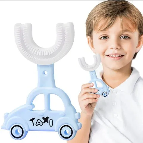 pack of 2 Taxi U brush U Shape car shape Silicon Toothbrush for kids ...