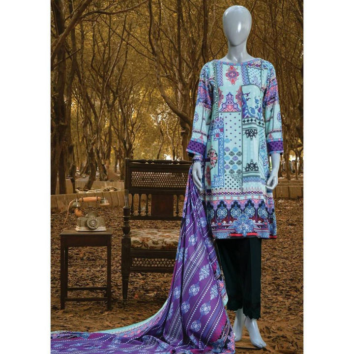 New Stylish & Latest Printed Linen Un Stitched Ameema & Lujain Winter ...