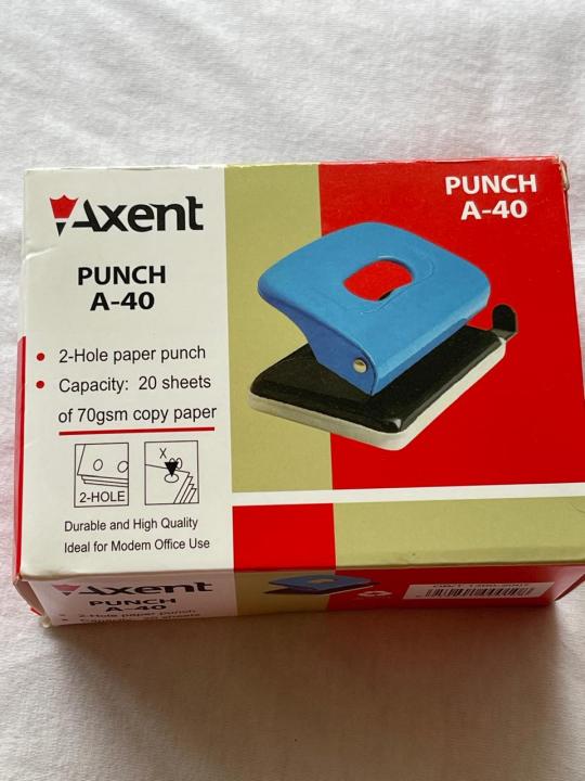 AXENT Punch A40 - 2 Hole Paper Punch, Heavy Duty, Perfect for Office ...