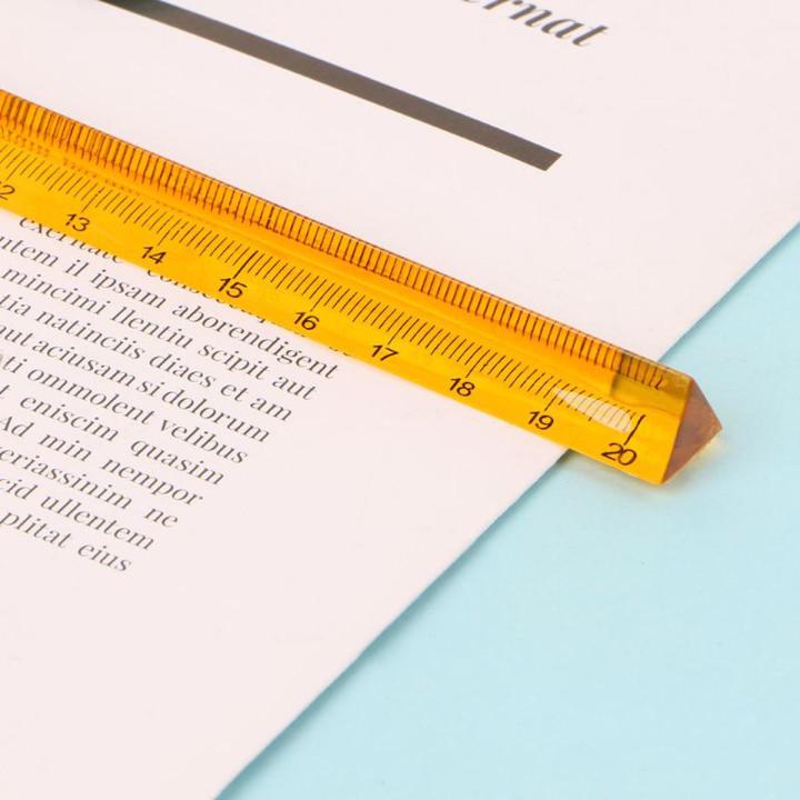 20cm Beautiful Transparent Crystal Triangular Ruler Measuring Scale ...