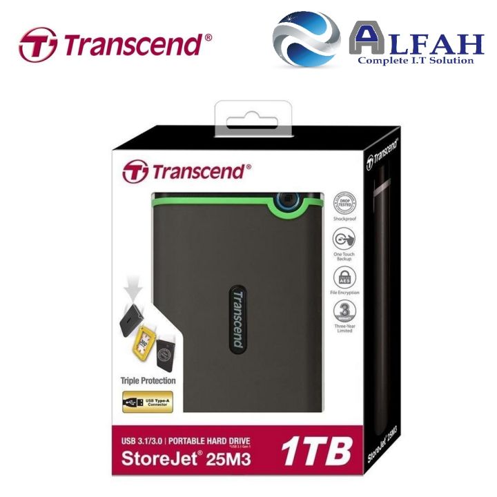 Transcend 1 TB 2.5 inch USB 3.0 Military-Grade Shock Resistance Portable Hard Drive | Daraz.pk